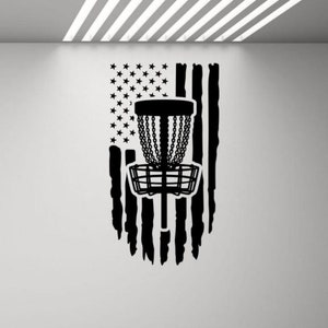 Disc Golf Wall Decal Vinyl Sticker Disc Golf Flag Wall Art Fan Gift US ...