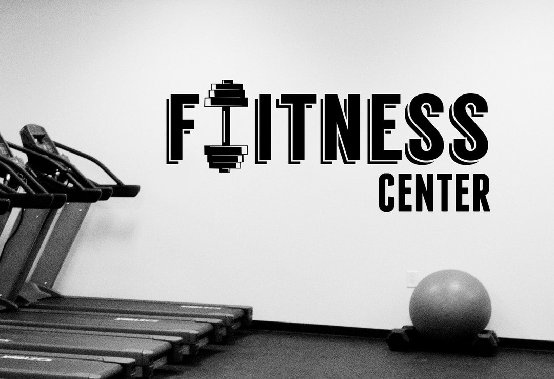 Fitness Center Wall Sticker Vinyl Window Decal Custom Sign Art ...