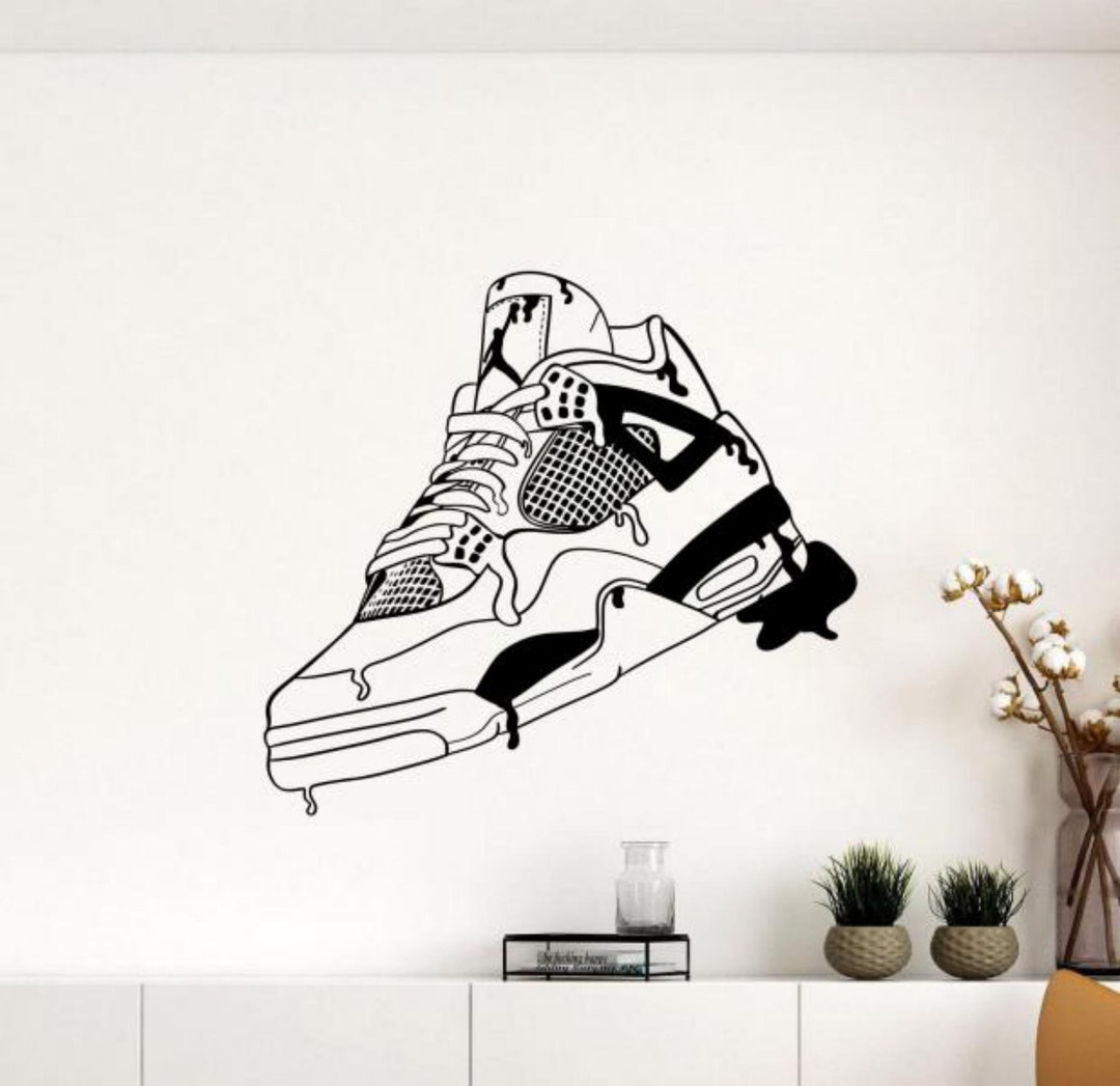 Sneaker Wall Decal Vinyl Sticker Basketball Wall Art Sneakerhead Gift ...