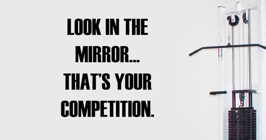 Look in the Mirror Fitness Inspirational Quote Wall Decal Success ...