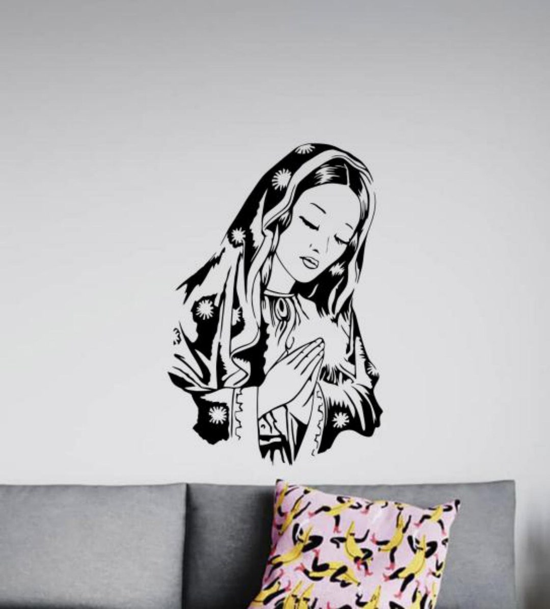 Virgin Mary Wall Decal Vinyl Sticker Virgen De Guadalupe Wall Art Gift ...