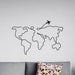World Map Wall Decal Vinyl Sticker Around the World Plane Travel Wall ...