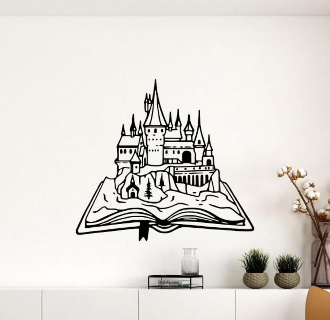Wizard School Wall Decal Vinyl Sticker Wizard Castle Wall Art Book ...