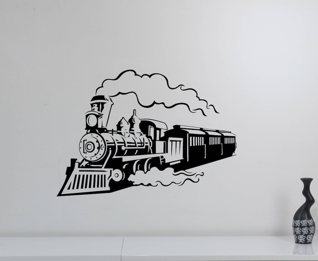 Train Wall Decal Vinyl Sticker Locomotive Poster Travel Art Steam Train ...