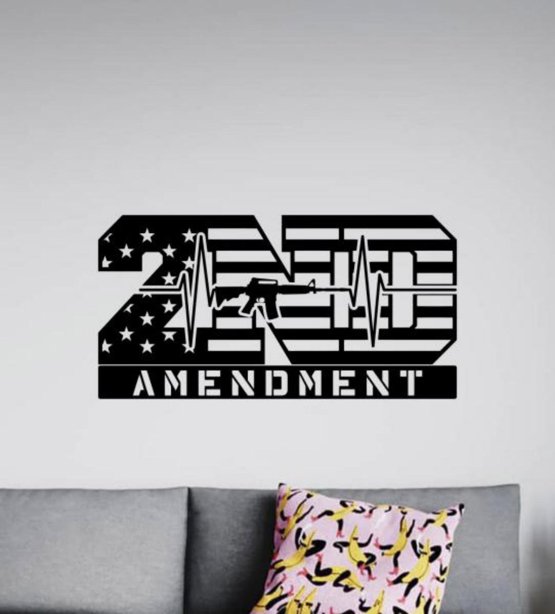 2nd Amendment Wall Decal Vinyl Sticker Second Amendment American Flag Wall Art Gift Gun Rights ...