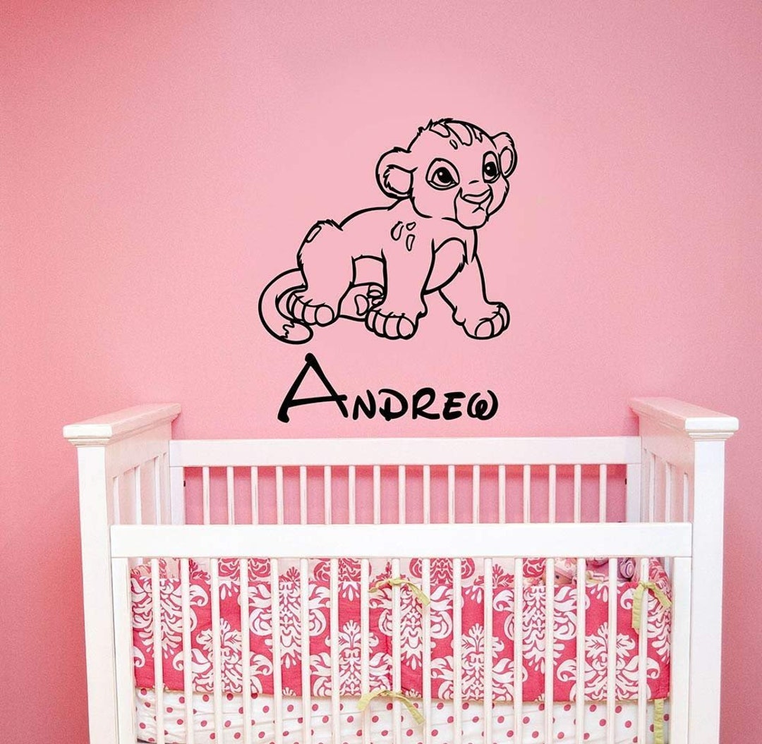 Baby Simba Custom Name Wall Decal the Lion King Personalized - Etsy