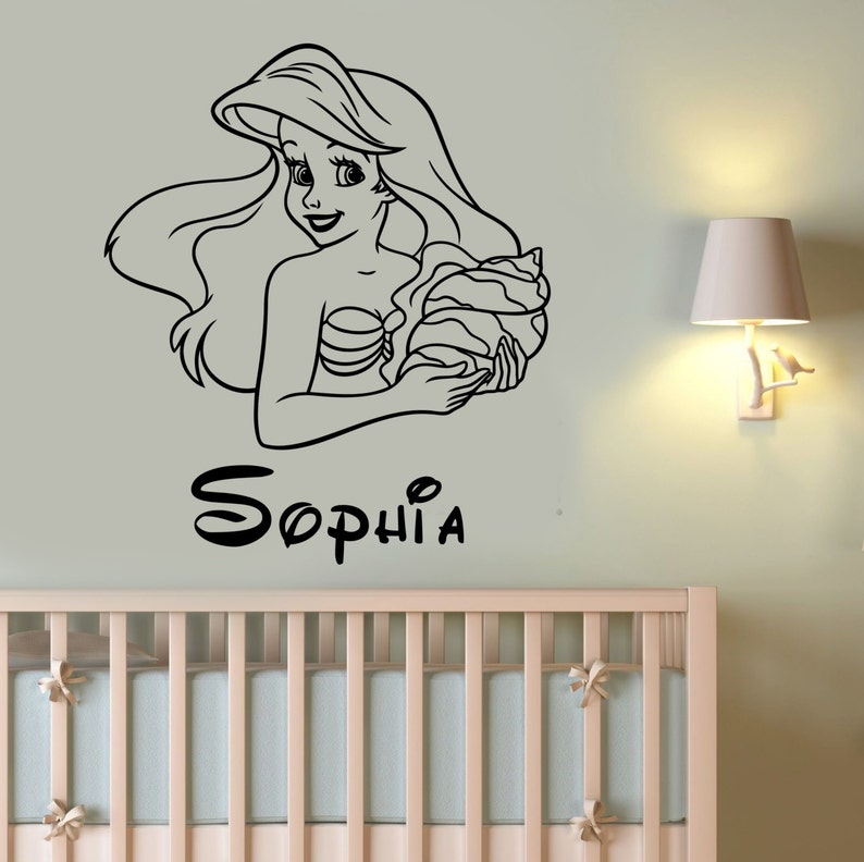 Little Mermaid Custom Name Wall Decal Princess Ariel Sticker - Etsy