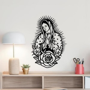 Virgin Mary Wall Decal Vinyl Sticker Virgen De Guadalupe Wall Art Gift ...