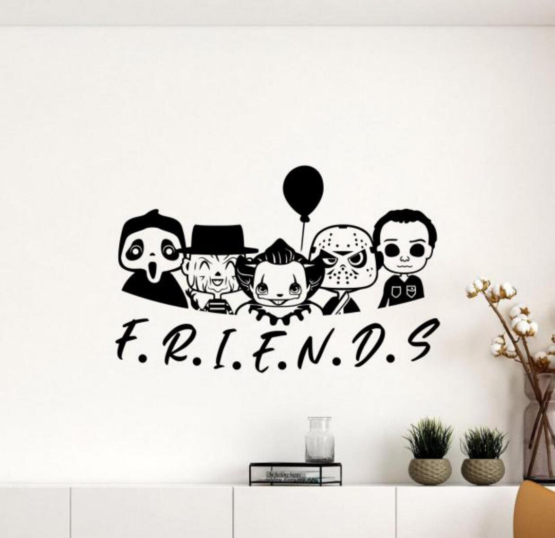 Movie Maniacs Friends Wall Decal Vinyl Sticker Kids Halloween Wall Art ...