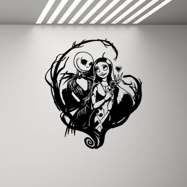 Jack and Sally Wall Decal - Etsy