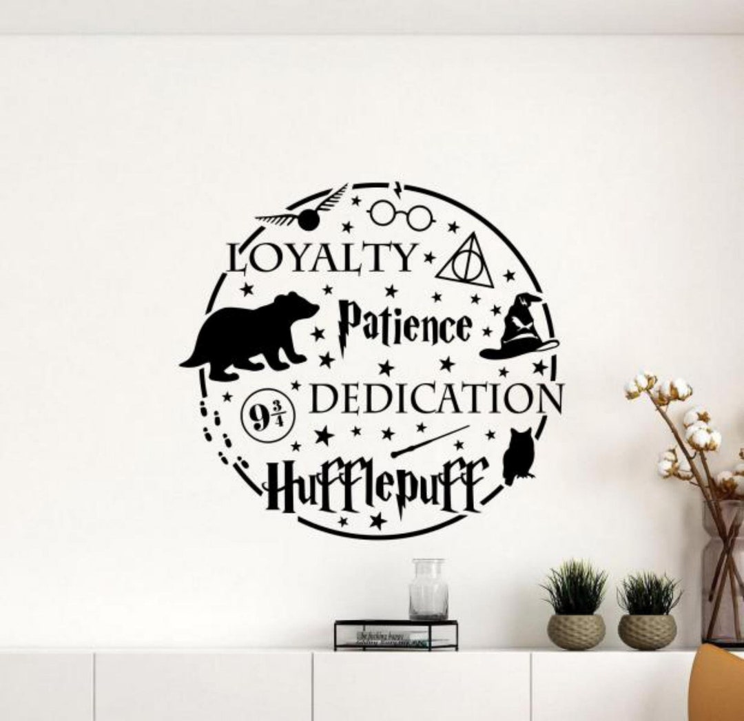 Hufflepuff Wall Decal Vinyl Sticker Loyalty Patience Dedication Wizard ...