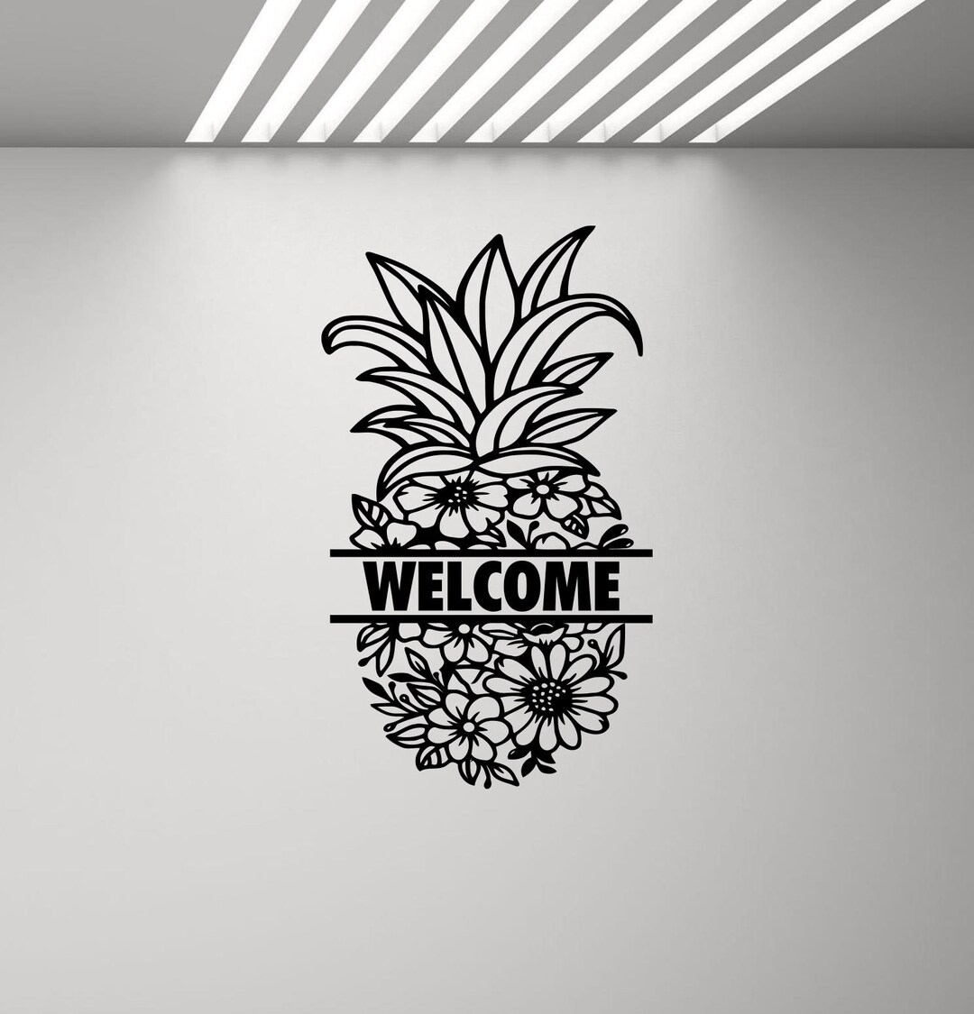 Pineapple Wall Decal Vinyl Sticker Personalized Wall Art Family Gift ...