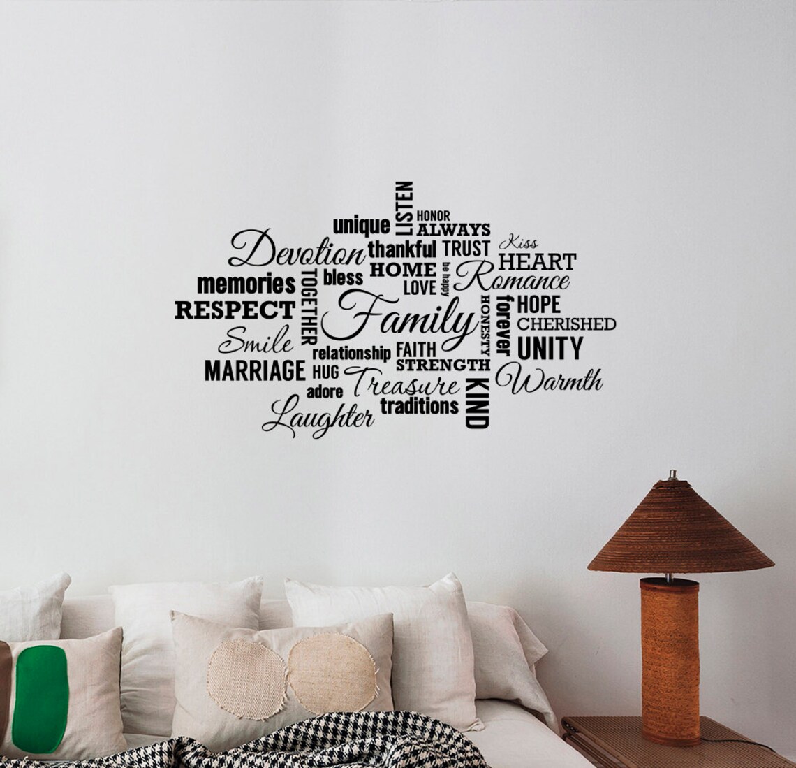 Family Word Cloud Wall Sticker Vinyl Lettering Home Love Faith - Etsy