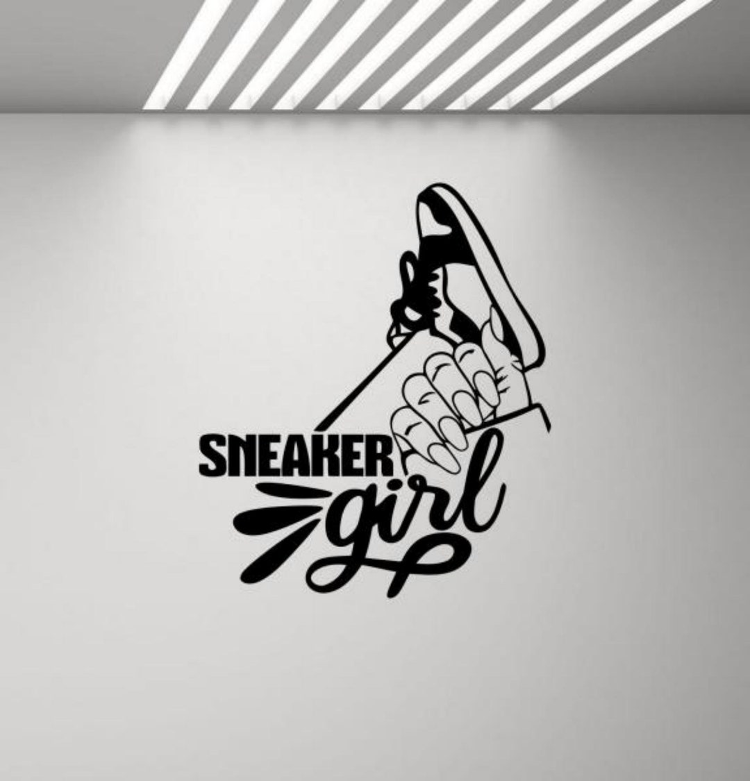 Sneaker Girl Wall Decal Vinyl Sticker Sneakers Wall Art Sneakerhead ...