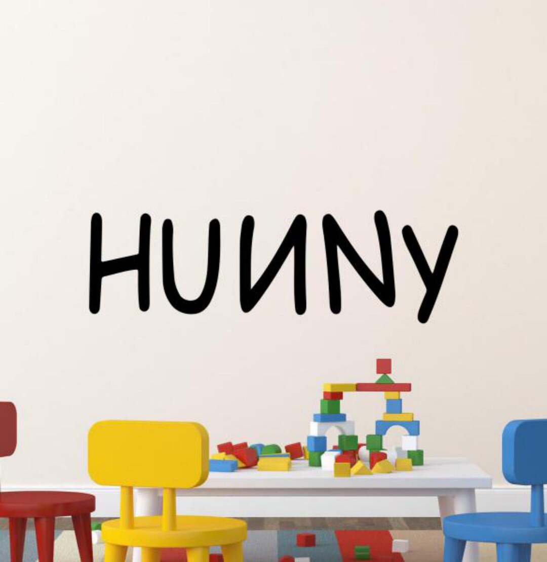Hunny Wall Decal Vinyl Sticker Pooh Honey Wall Art Gift Kids Room Wall Decor Nursery Poster Sign ...