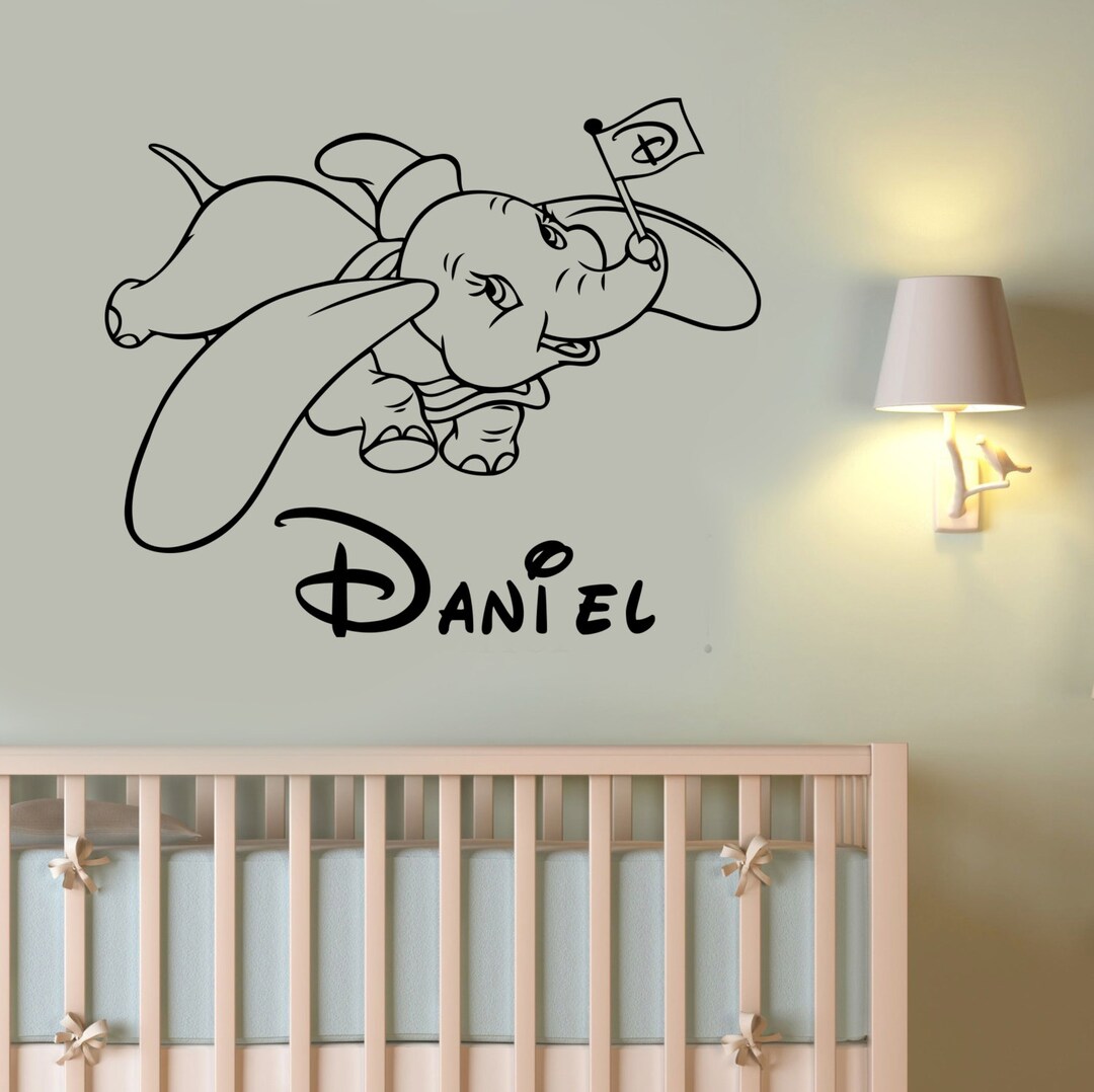 Custom Name Dumbo Wall Decal Vinyl Sticker Disney Movie Art - Etsy