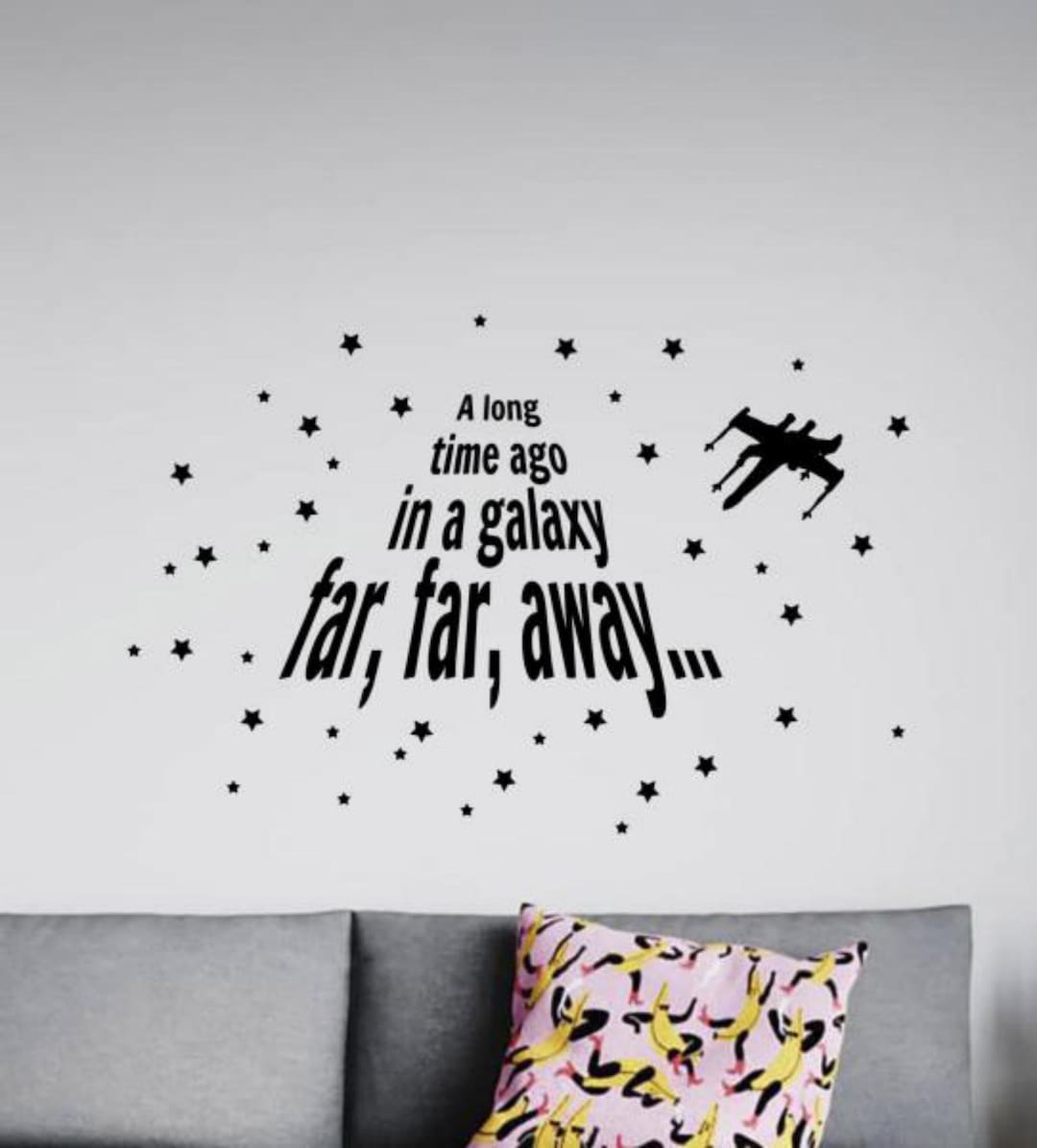 A Long Time Ago in a Galaxy Far Far Away Wall Decal Vinyl Sticker Wall ...