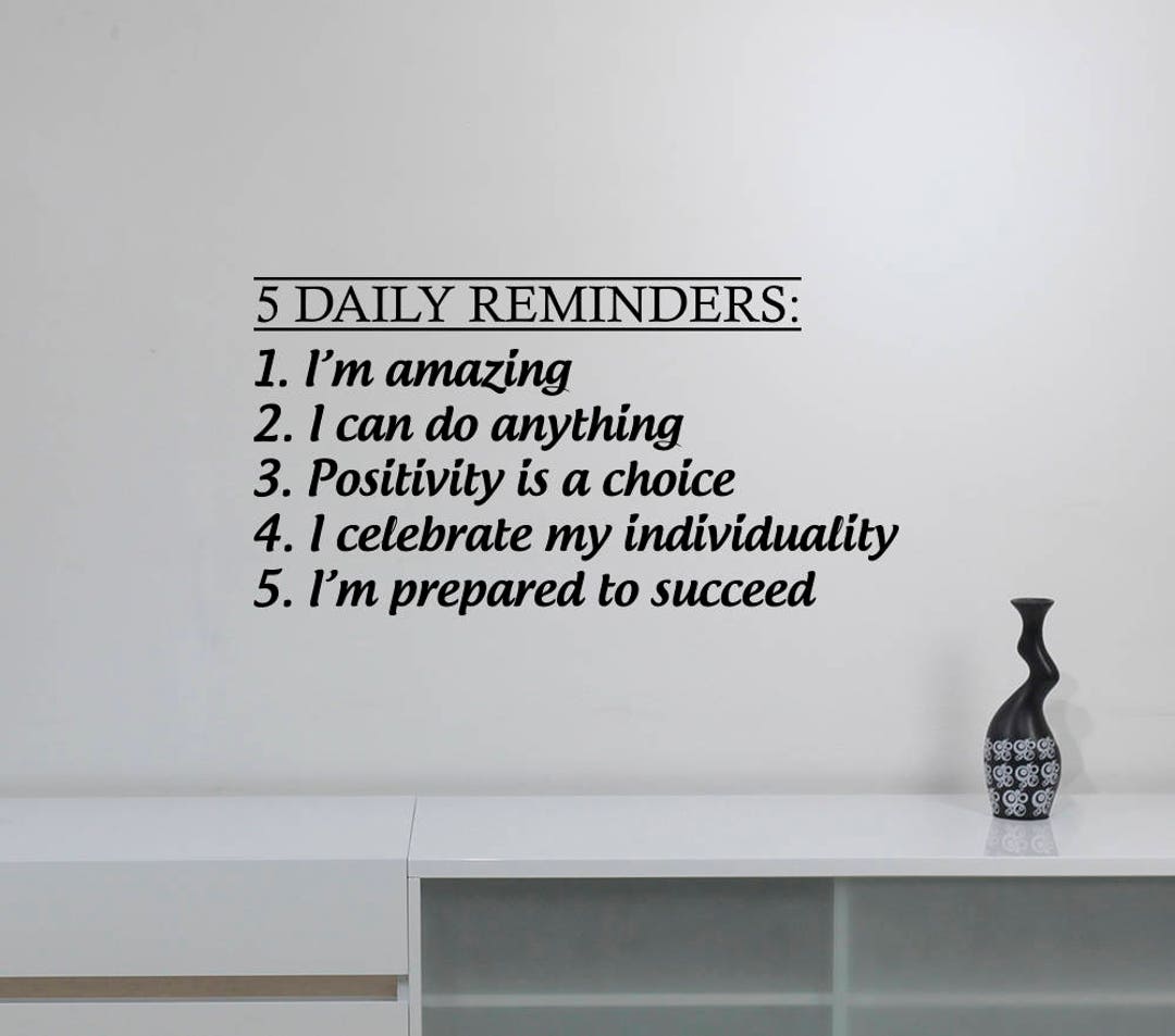 Daily Reminder Motivational Quotes Decal Saying Vinyl Lettering ...