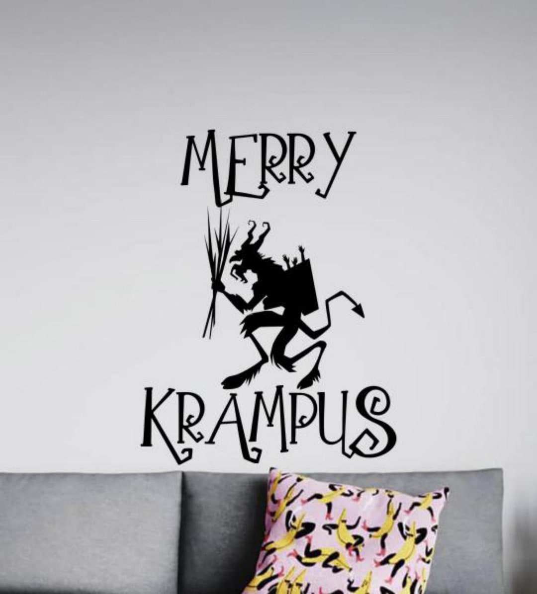 Merry Krampus Wall Decal Vinyl Sticker Christmas Wall Art Gift Scary ...