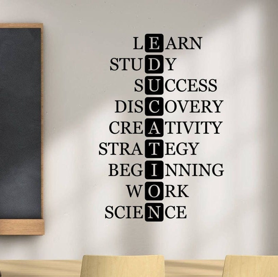 Education Wall Decal Vinyl Sticker Inspirational Words Lettering ...
