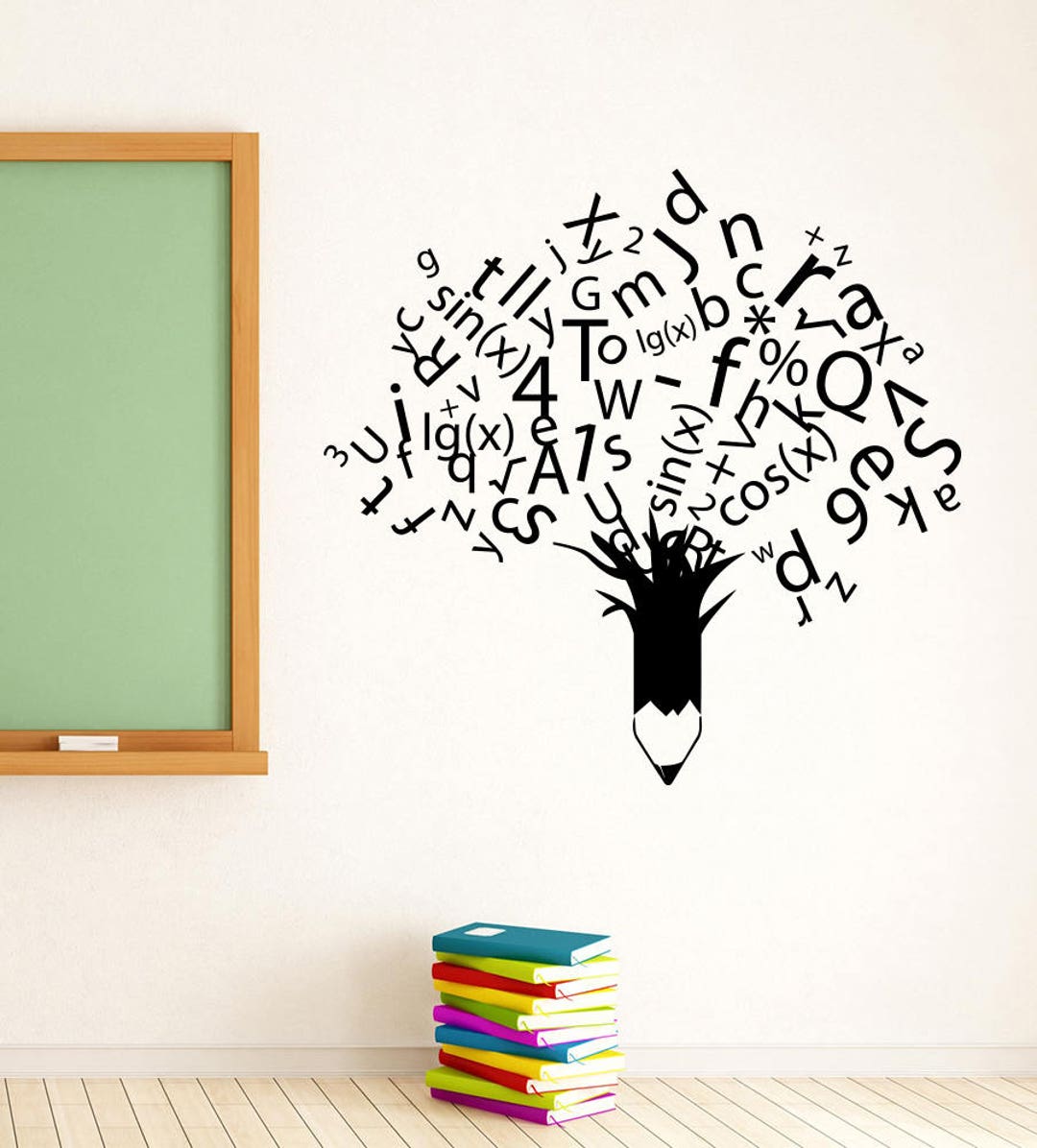 School Wall Decal Mathematics Formula Education Sticker Vinyl Lettering ...