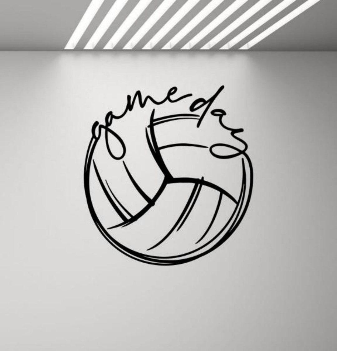 Gameday Volleyball Wall Decal Vinyl Sticker Volleyball Ball Game Day ...