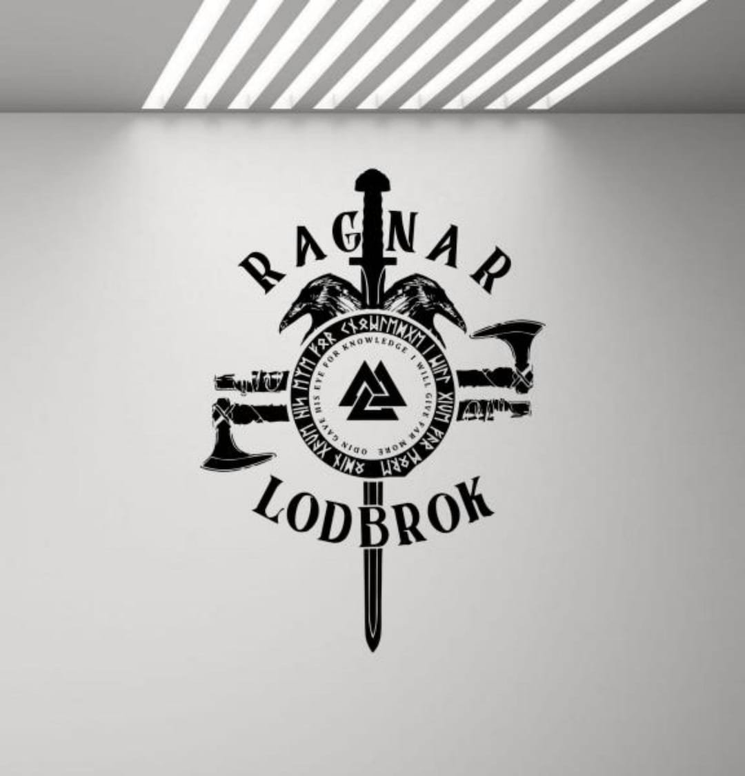 Ragnar Lothbrok Wall Decal Vinyl Sticker Vikings Wall Art Fan Gift Axe ...