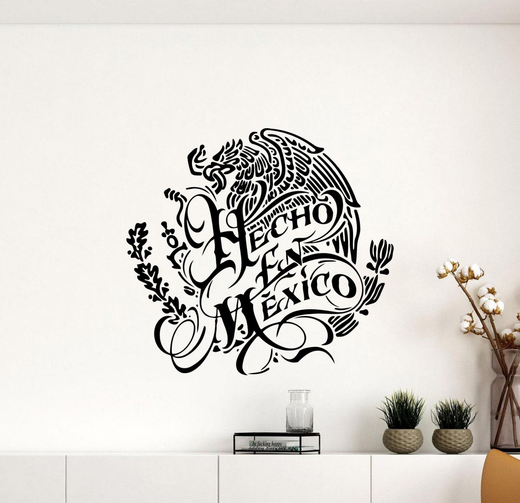 Hecho En Mexico Wall Decal Vinyl Sticker Mexican Eagle Wall Art Gift ...