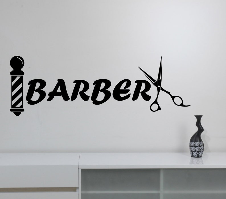 Barbershop Vinyl Decal Custom Wall Sticker Logo Art - Etsy