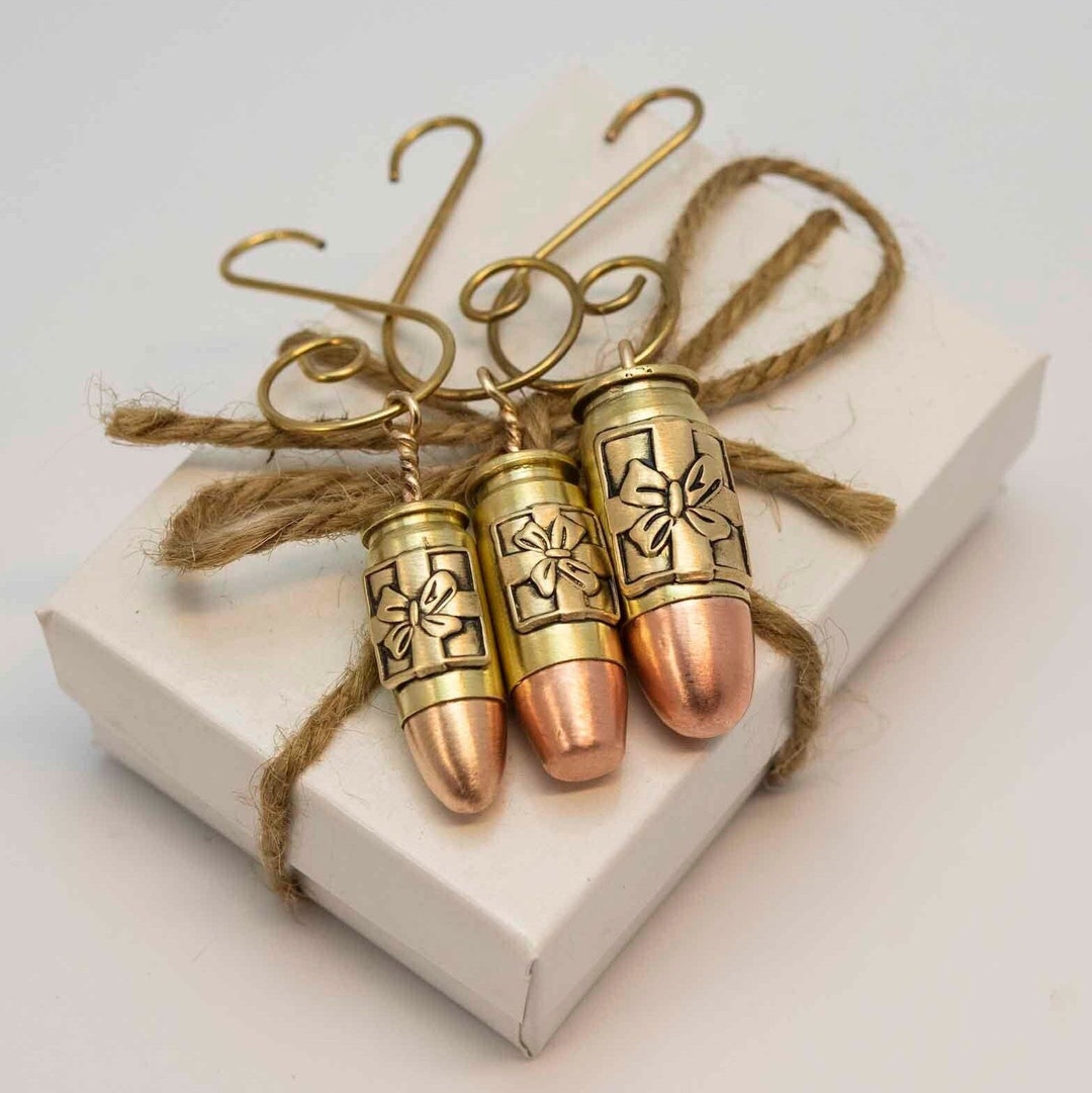 Handmade Brass Bullet Christmas Tree Ornament, Gun Lover Gift, Recycled ...
