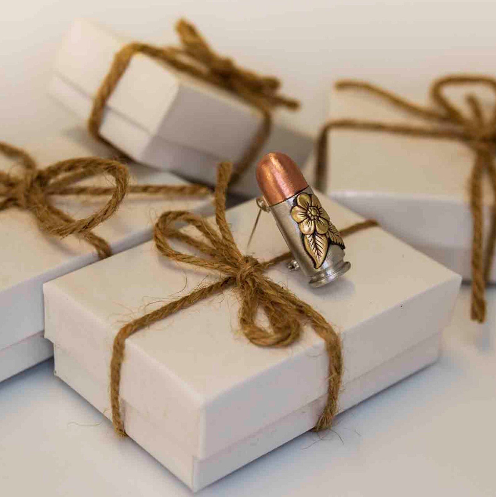 Floral Silver Bullet Lapel Pin Ammo Boutonniere Groomsmen | Etsy