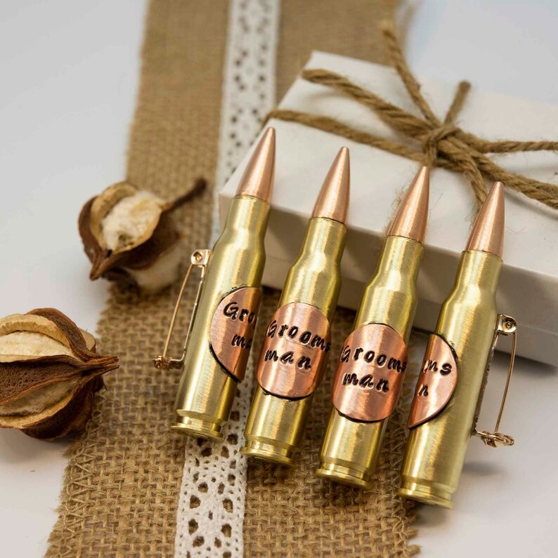 Custom Bullet Boutonniere Personalized Groomsman Ammo Lapel - Etsy