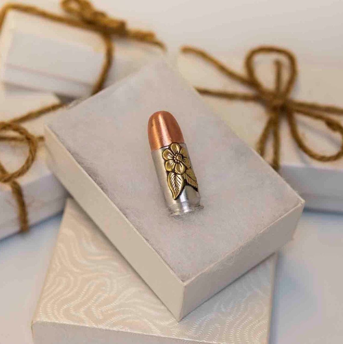 Floral Silver Bullet Lapel Pin Ammo Boutonniere Groomsmen | Etsy