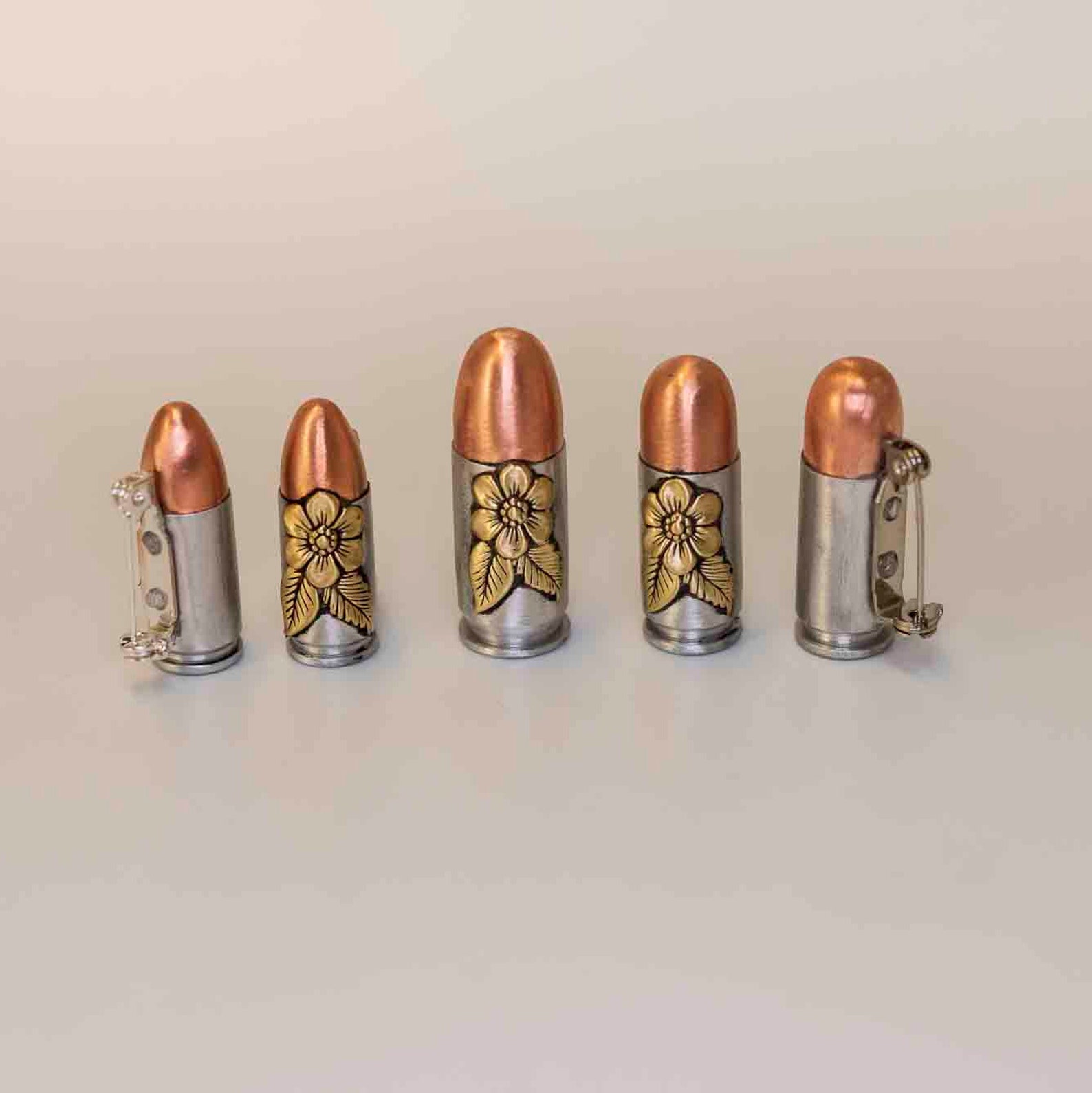 Floral Silver Bullet Lapel Pin Ammo Boutonniere Groomsmen | Etsy