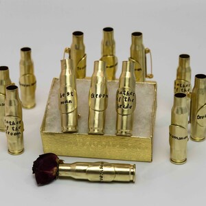 Custom Bullet Boutonniere, Personalized Groomsman Ammo Lapel Vase ...