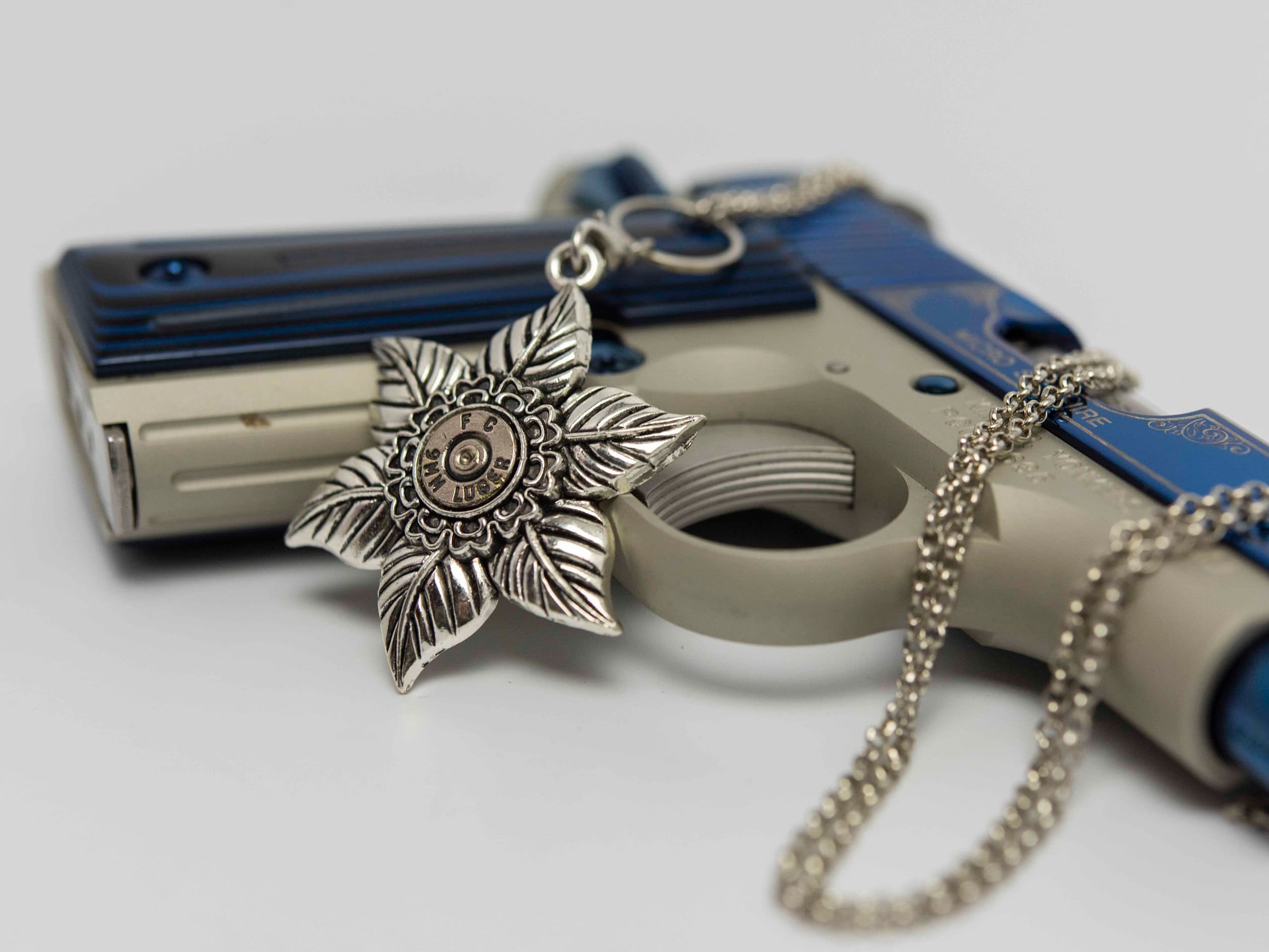 Low hanging floral bullet necklace Gun jewelry country chic | Etsy