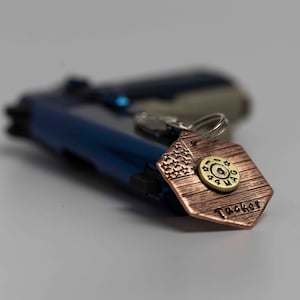 Custom Dog Tag, Personalized Pet Tag, Pro Gun Keychain, Hexagon Metal ...