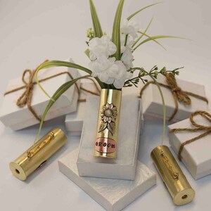 Personalized Bullet Lapel Pin Vase Custom Shotgun Boutonniere Upscale ...