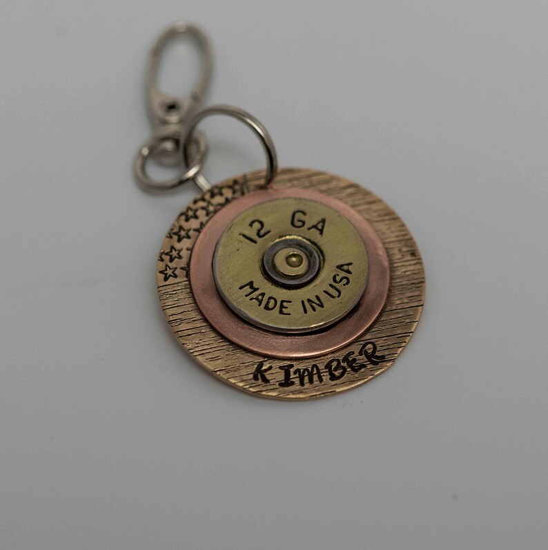 Personalized shotgun bullet dog tag custom keychain 2A Gun | Etsy