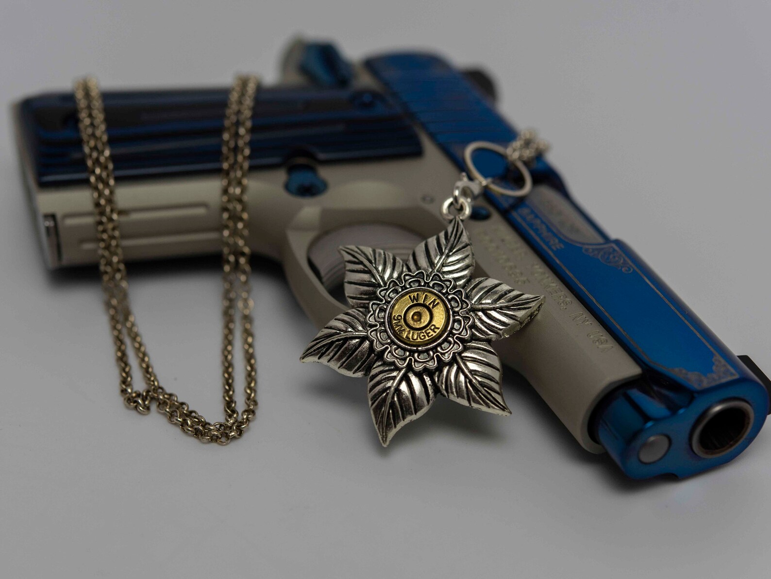 Low Hanging Floral Bullet Necklace Gun Jewelry Country Chic | Etsy