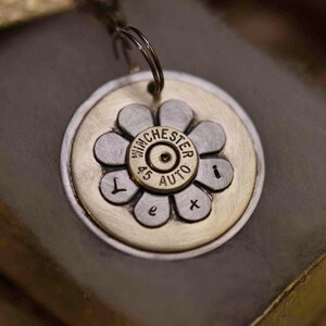 Personalized Floral Dog Tag, Custom Made Bullet Pet Tag, Customize Your ...