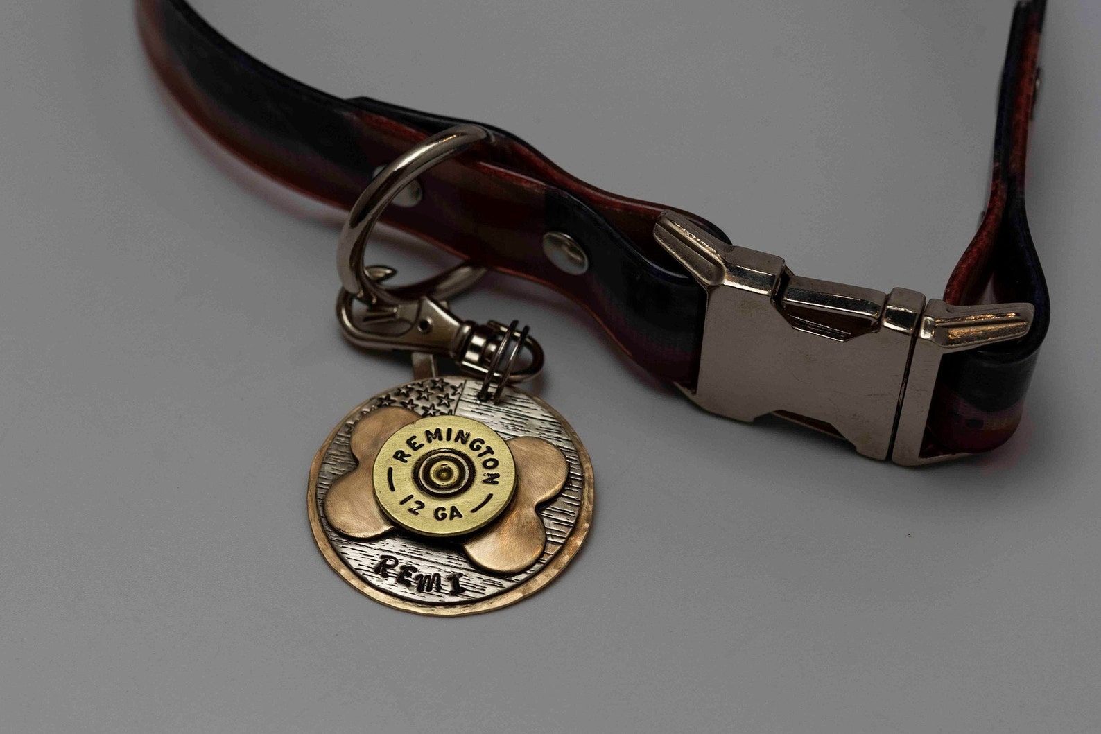 Custom Hand Stamped Dog Tag Personalized American Flag - Etsy