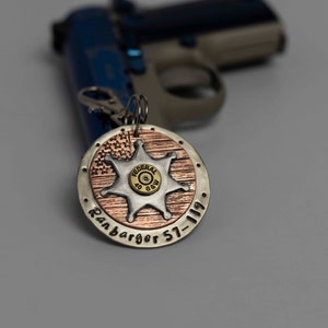 Custom Sheriff Deputy Badge Keychain, Personalized Dog Tag, Police ...