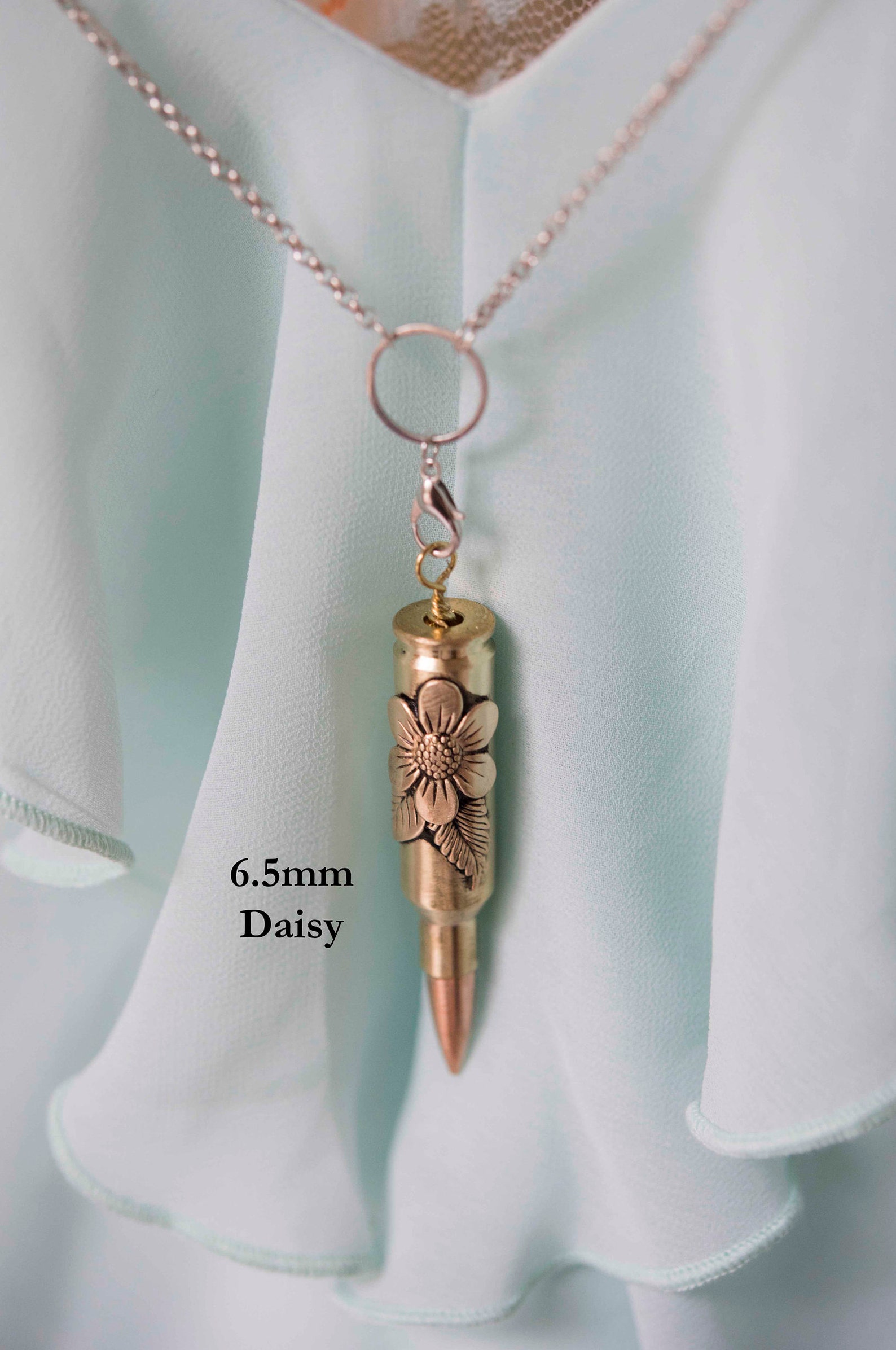 Low hanging floral bullet necklace Gun jewelry country chic | Etsy