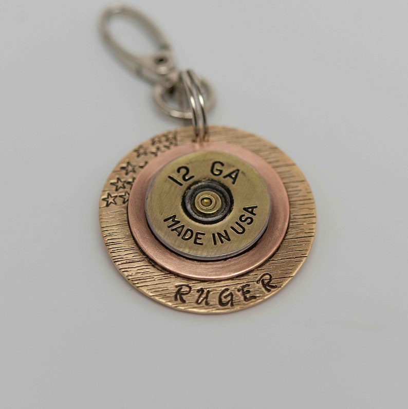 Personalized Shotgun Bullet Dog Tag Custom Keychain 2A Gun | Etsy