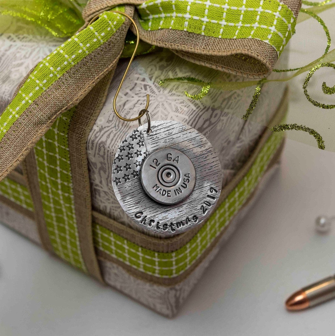 Personalized Hand Stamped Shotgun Bullet Christmas Ornament - Etsy