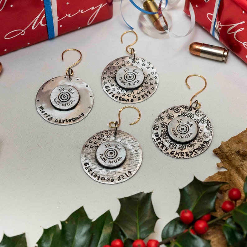 Personalized Hand Stamped Shotgun Bullet Christmas Ornament - Etsy