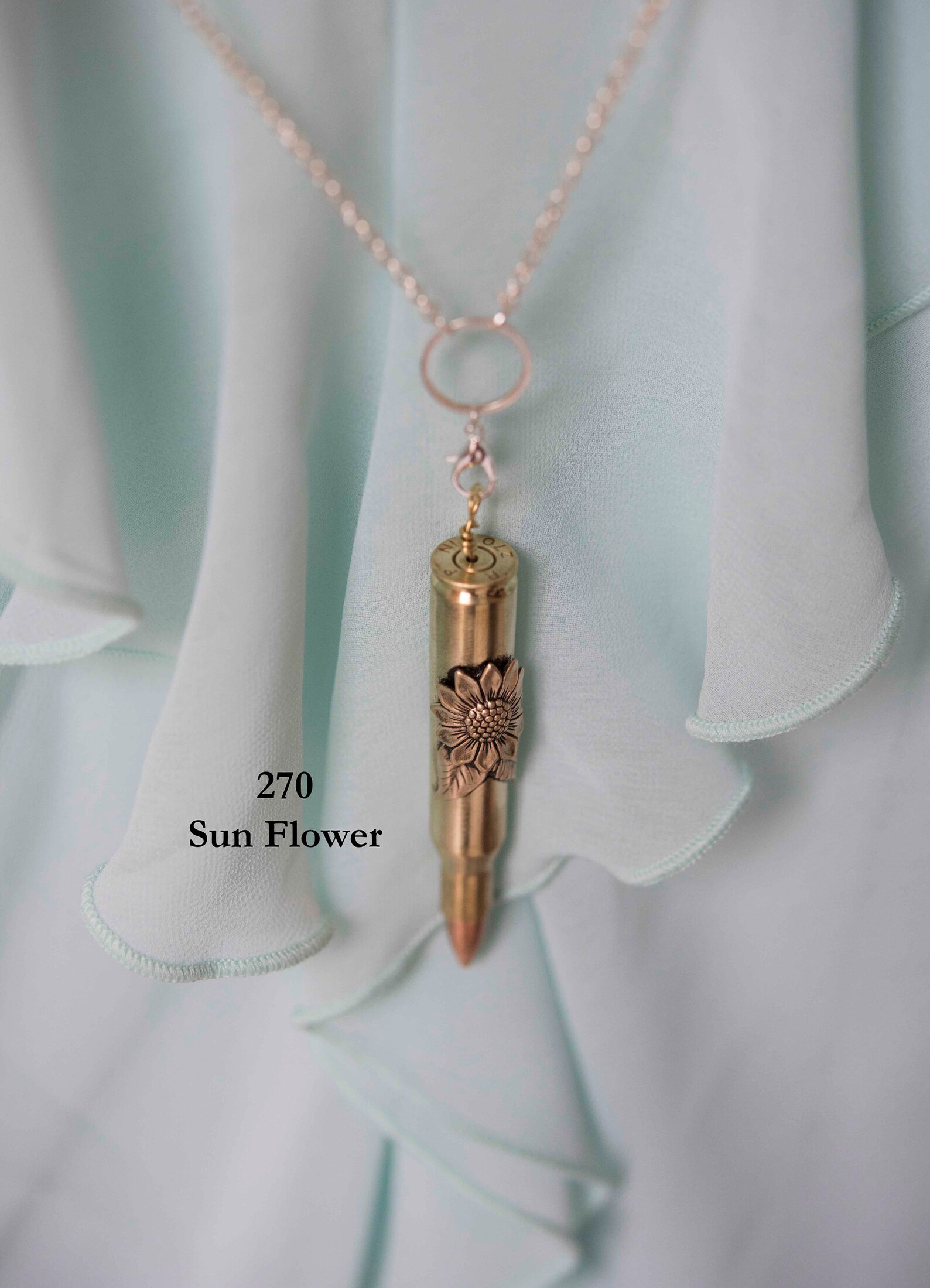 Low Hanging Floral Bullet Necklace, Gun Jewelry, Country Chic, Handmade ...
