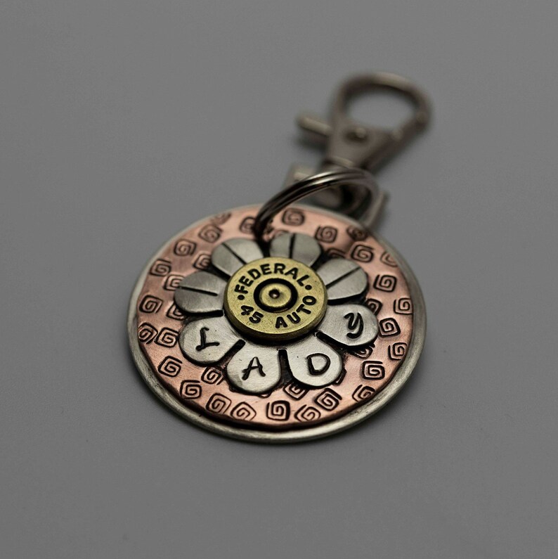 Personalized floral dog tag custom made bullet pet tag | Etsy
