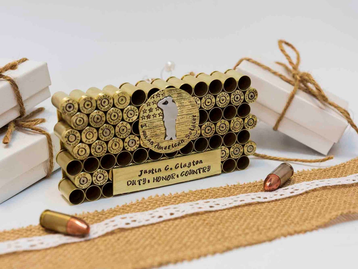 Personalized 9mm Bullet American Flag Desk Decor Pro Gun 2nd - Etsy